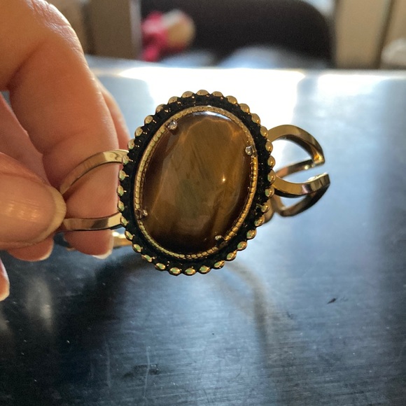 Jewelry | Vintage Tigers Eye Cuff Bracelet Hinge Opening | Poshmark
